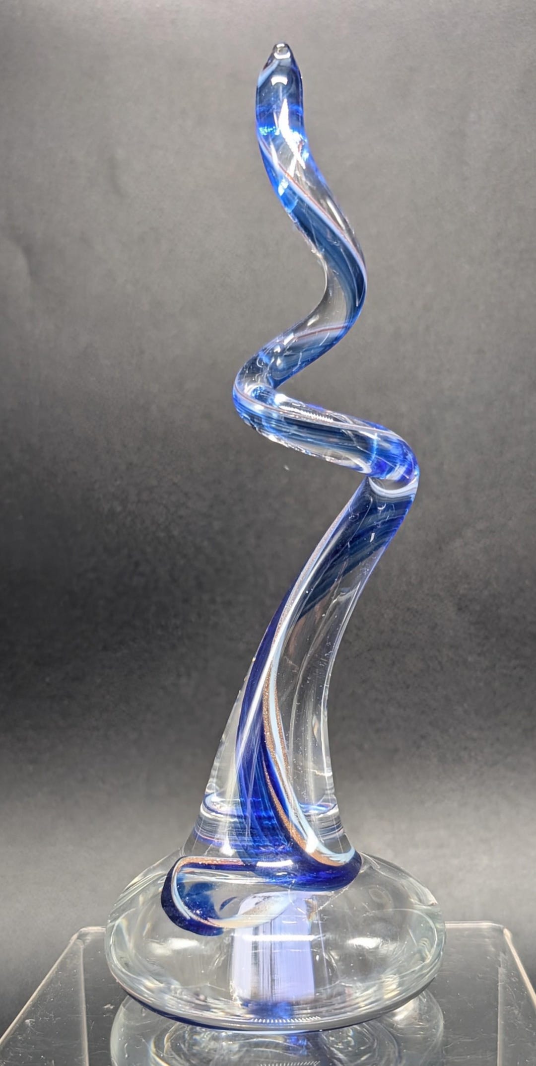 Ron Hinkle Art Glass – 7” Spiral Swirl Paperweight/sculpture – American ...
