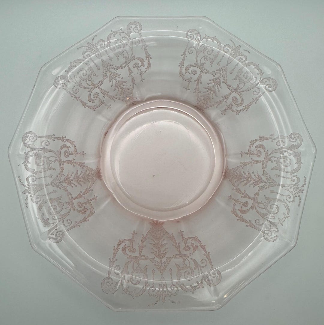 Vintage Cambridge Decagon 5 3/4" Flat Rim Fruit Bowl in Pink - Cleo ...