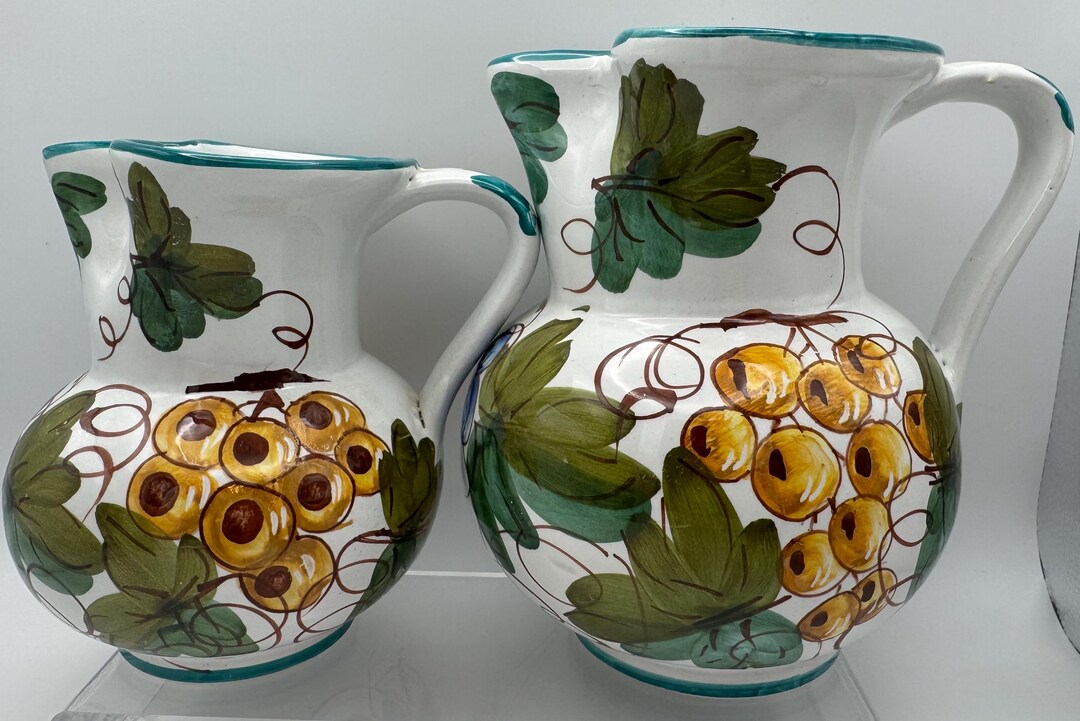 Vintage Italian Pottery – Grape Medley Pitchers – Set of Two - MCM - Etsy