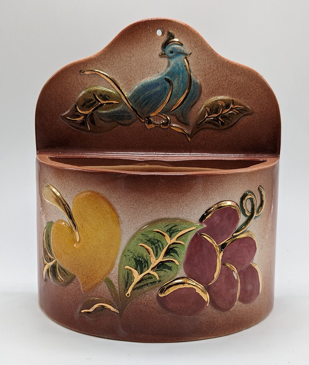 Kay the Potter (kay Kinney) Ceramic Wall Pocket – Hand Decorated ...