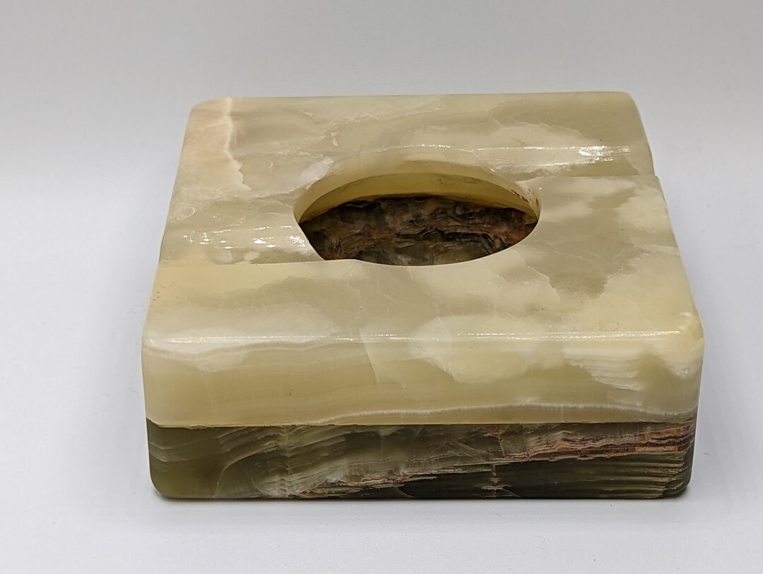 Cigar Ashtray Green and White Stone Onyx, Alabaster, Marble - Etsy