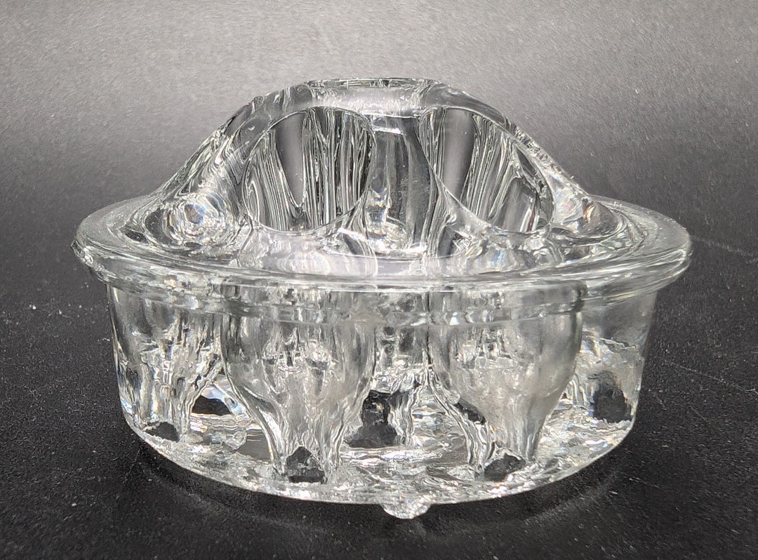 Clear Glass Flower Frog, 7 Holes, 3 Small Round Feet - Etsy