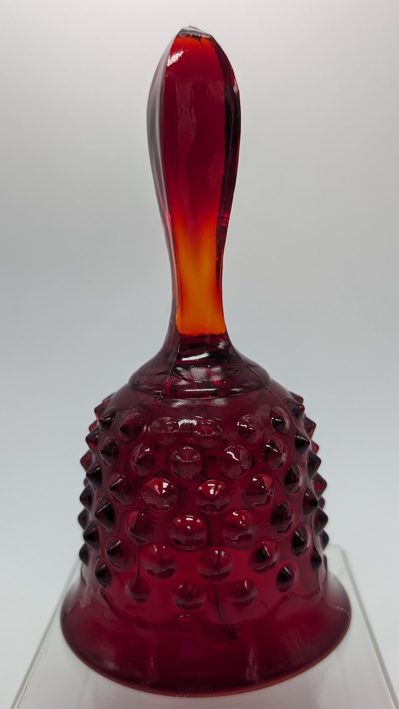 Fenton Art Glass Ruby Red Hobnail Dinner Bell –made in USA – Circa ...