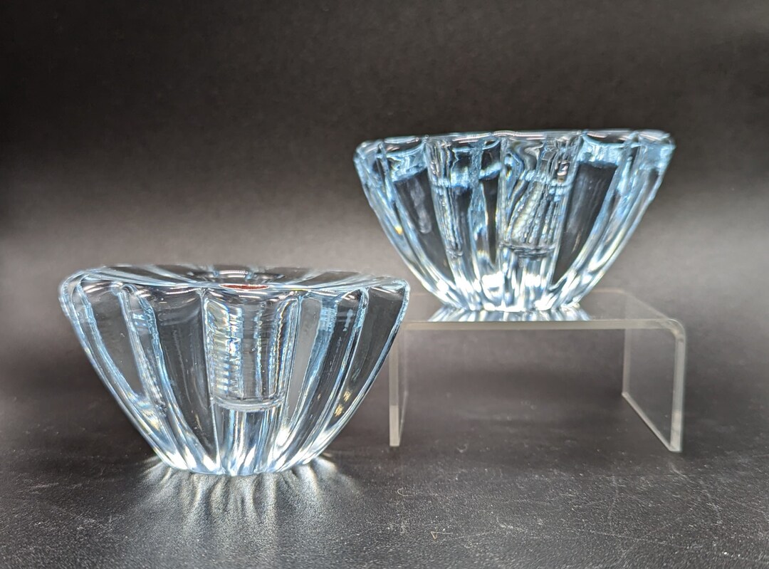 Orrefors “stella” Single Light Candlesticks – Signed – Original Label ...