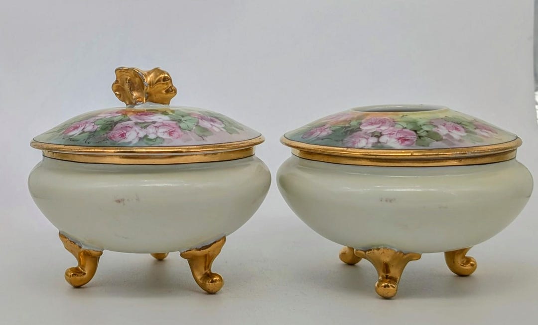 Wehinger and Co. Porzellanfabrik - Hand Painted Porcelain Dresser Set ...