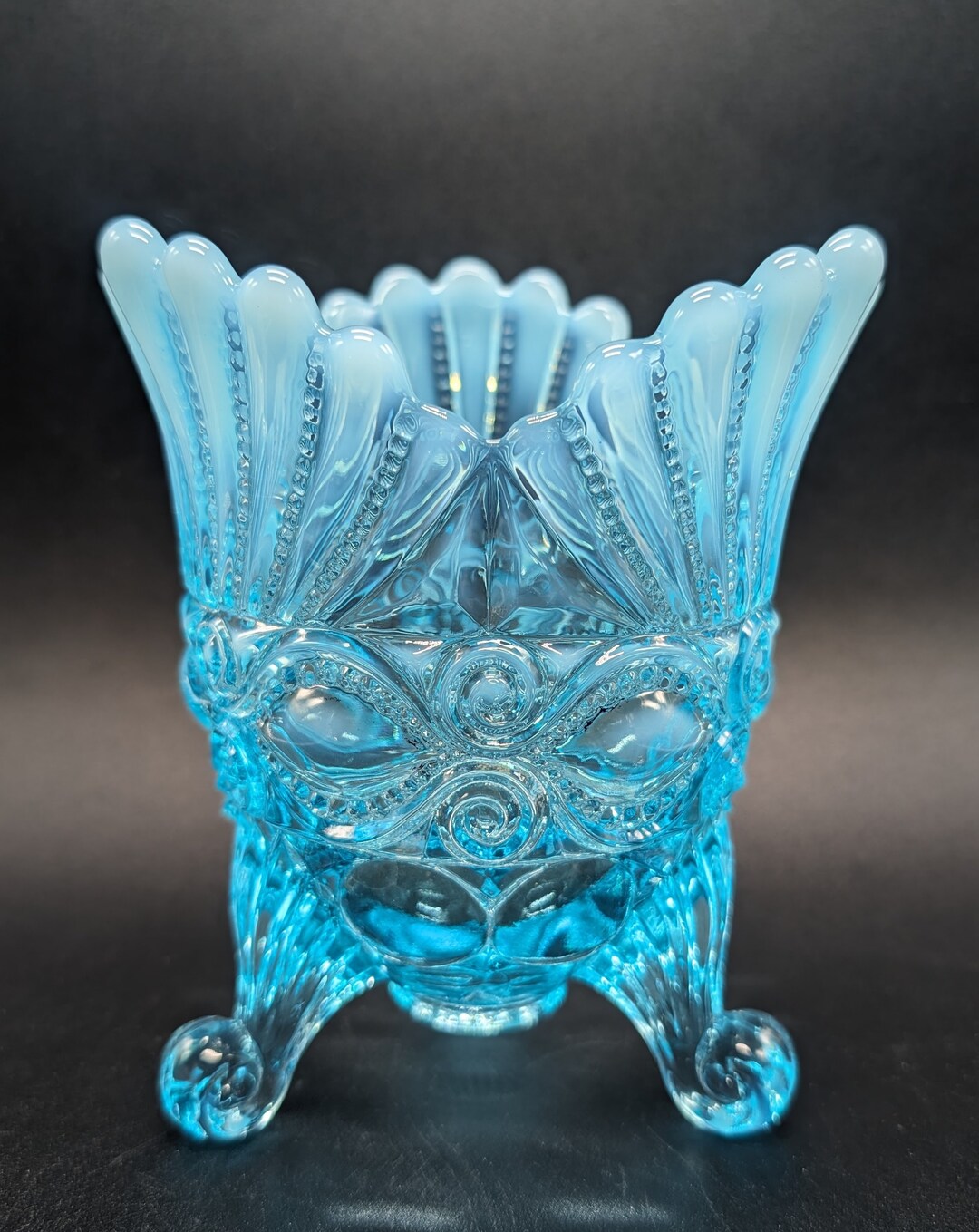 Mosser Glass Eyewinker Spooner Aqua Opal Made in the USA Circa 1970s - Etsy