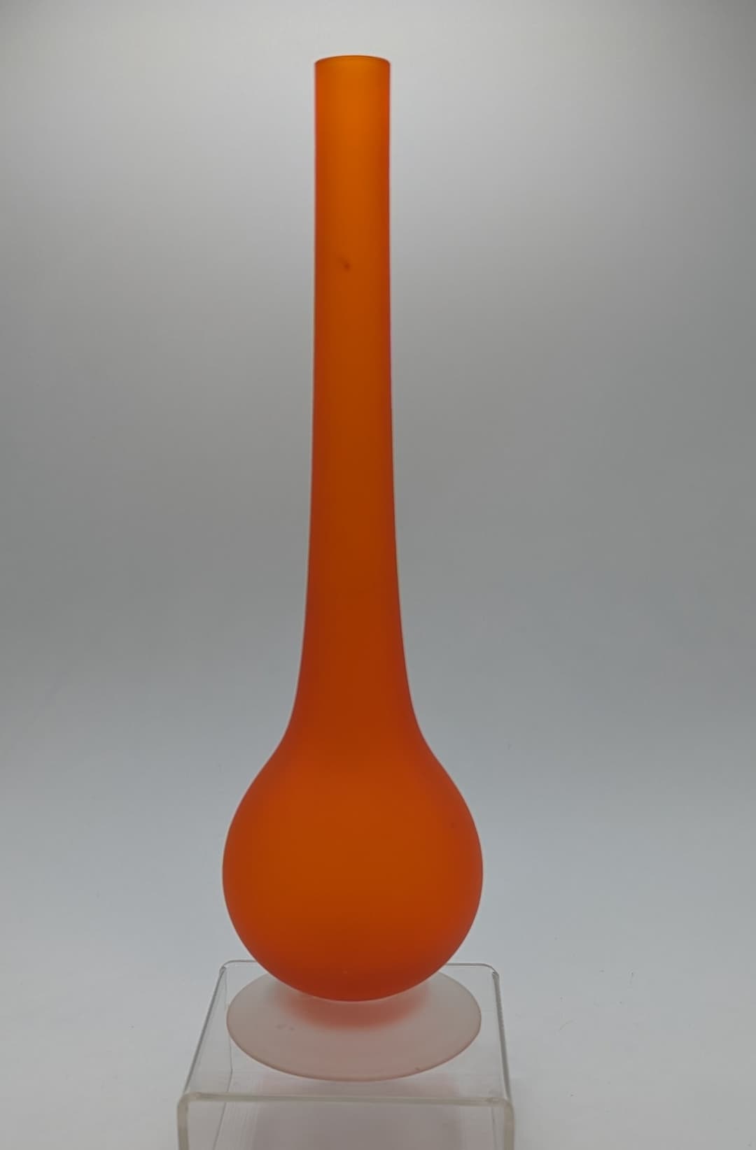 Carlo Moretti satinato Orange Murano Glass 10-1/4 Stem or Pencil Vase ...