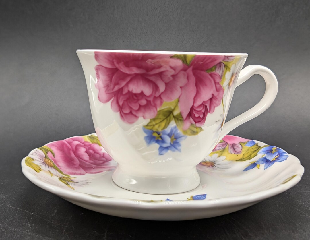 Shades Fine Bone China Cup and Saucer - Etsy