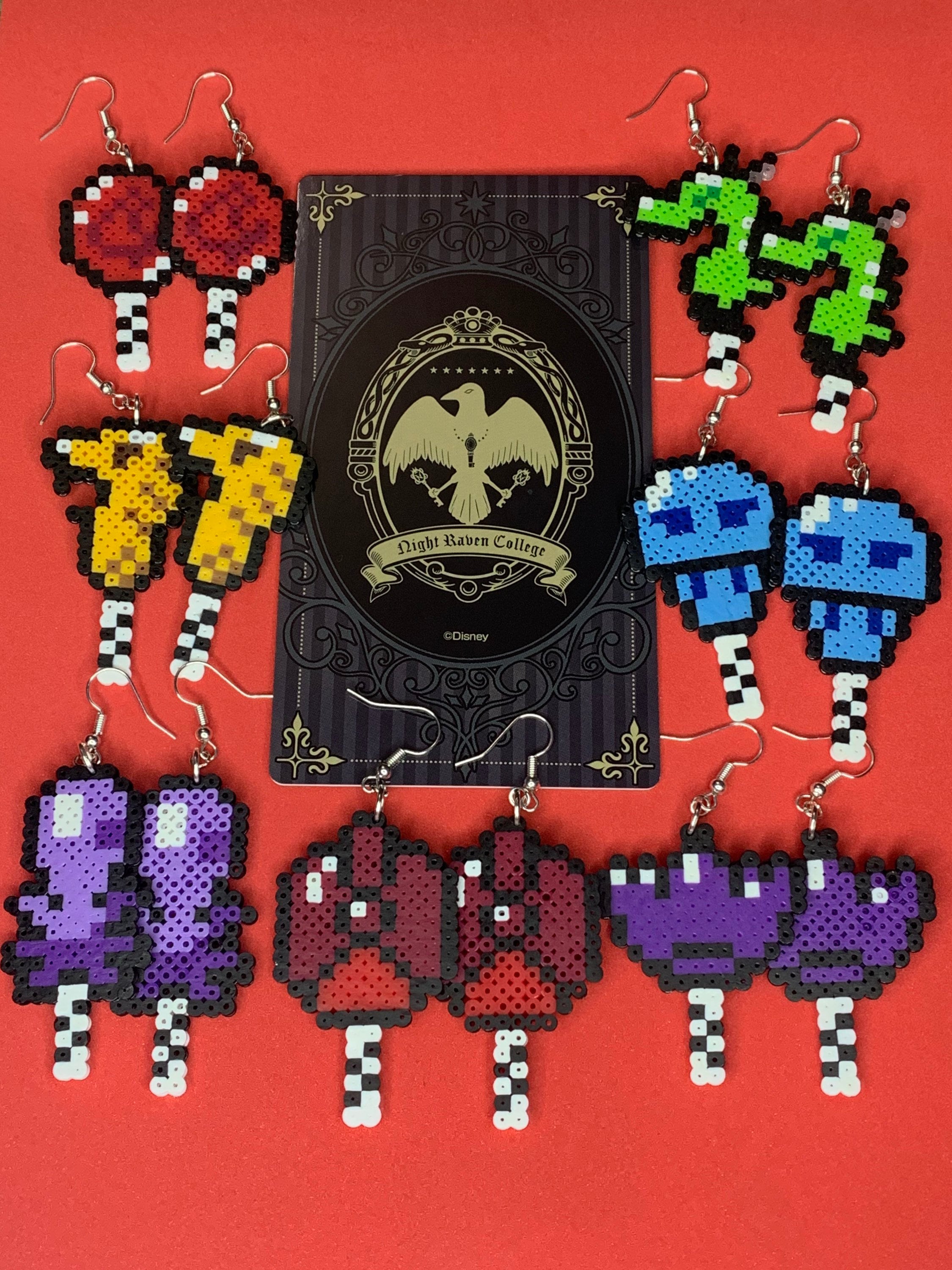 Twisted Wonderland Dorm Leader Groovy Candy Mini Perler Bead Earrings ...