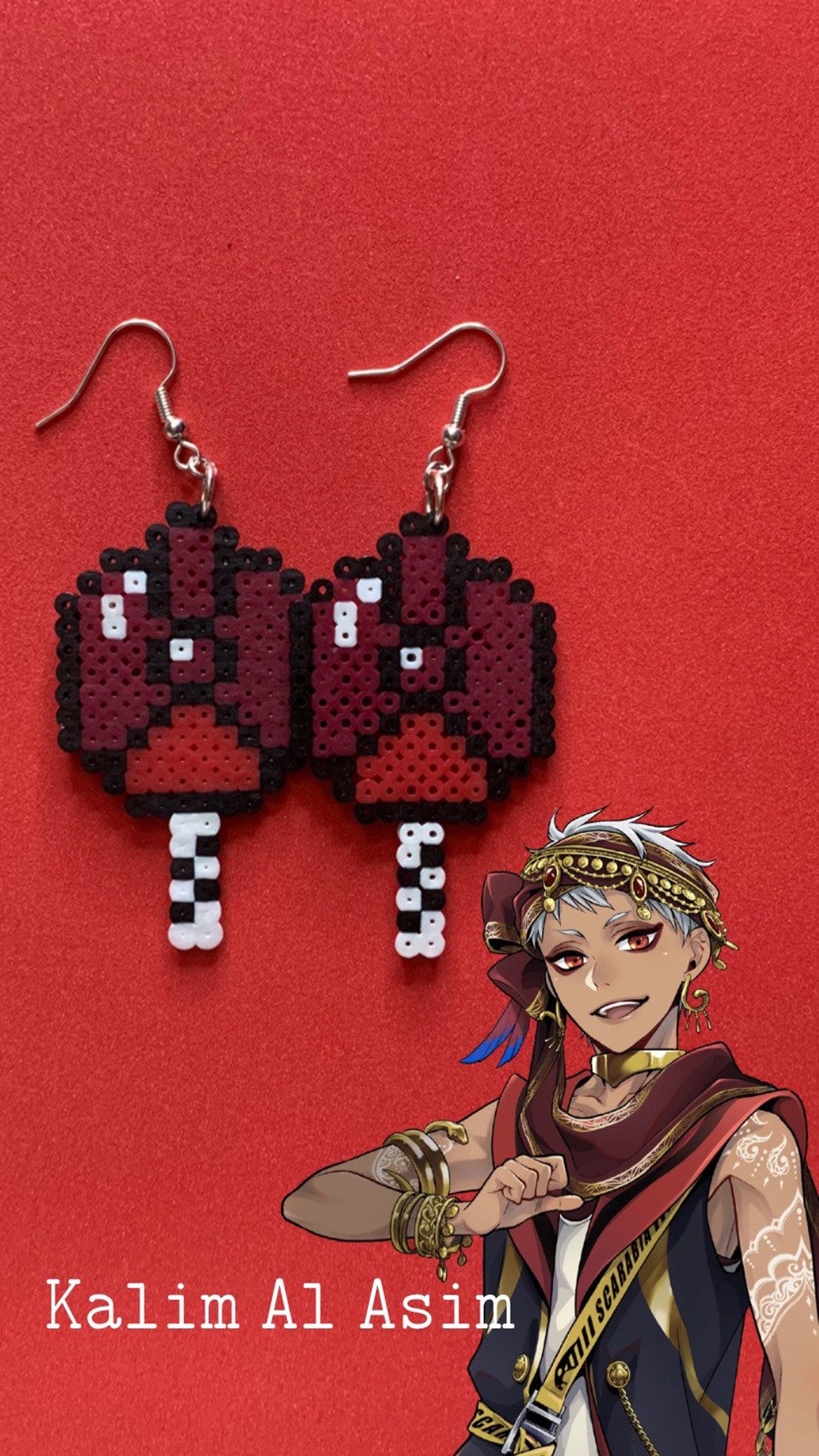Twisted Wonderland Dorm Leader Groovy Candy Mini Perler Bead Earrings ...