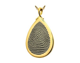 Teardrop Pendant Fingerprint - Etsy
