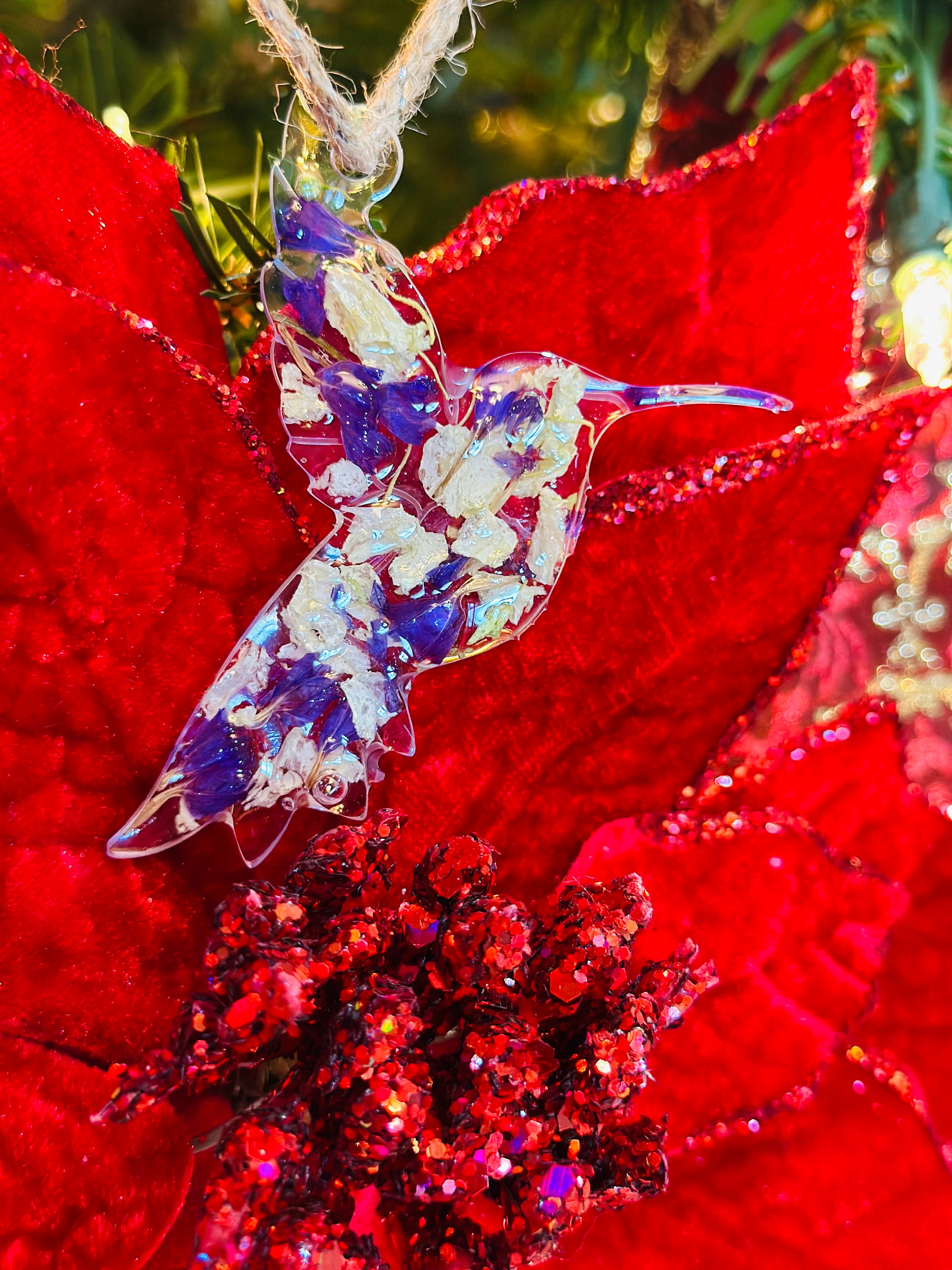 Hummingbird Ornament Made With Real Dried Flowers - Etsy