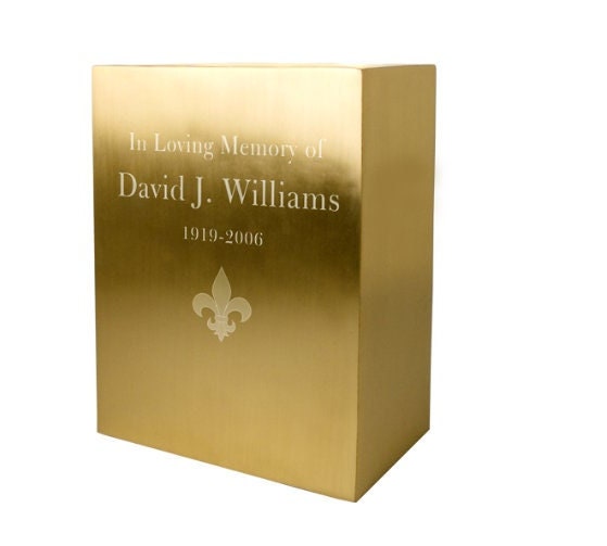 Rectangular Urn in Brushed Brass or Pewter - Etsy