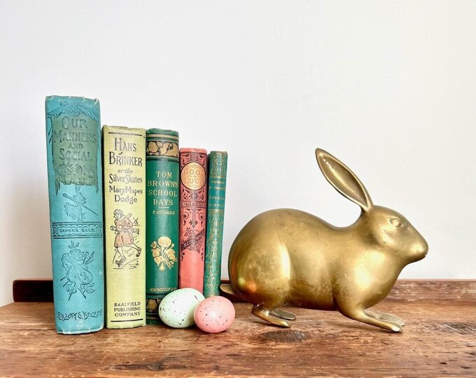 Large & Heavy Vintage Brass Bunny Rabbit Figurine/paperweight/bookend ...