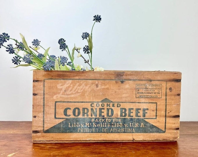 Vintage Libby's Corned Beef Wooden Crate / Box - Farmhouse, French ...