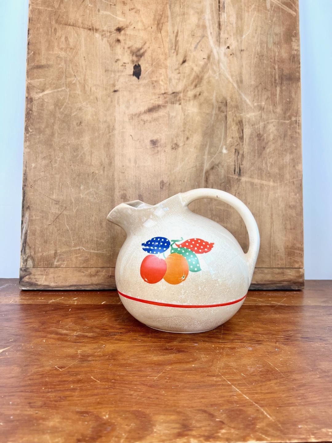 Vintage 1940s Pottery Guild Hostess Ware Tilt Ball Pitcher, Stained ...