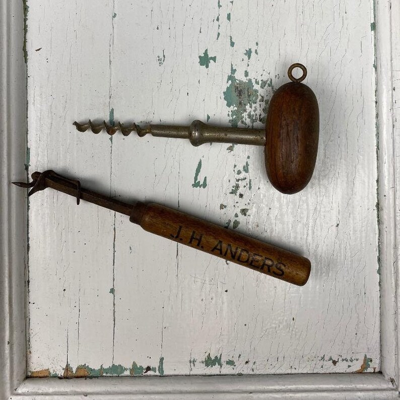 Pair of Beautiful Antique Wood Handled Bar Tools Antique - Etsy