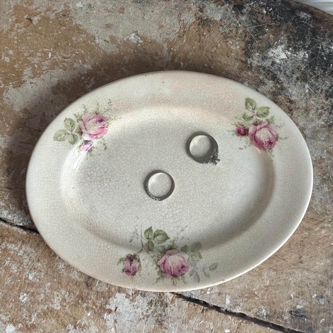 Sweet Vintage/antique Small Oval Ironstone Side Plate / Trinket Dish ...