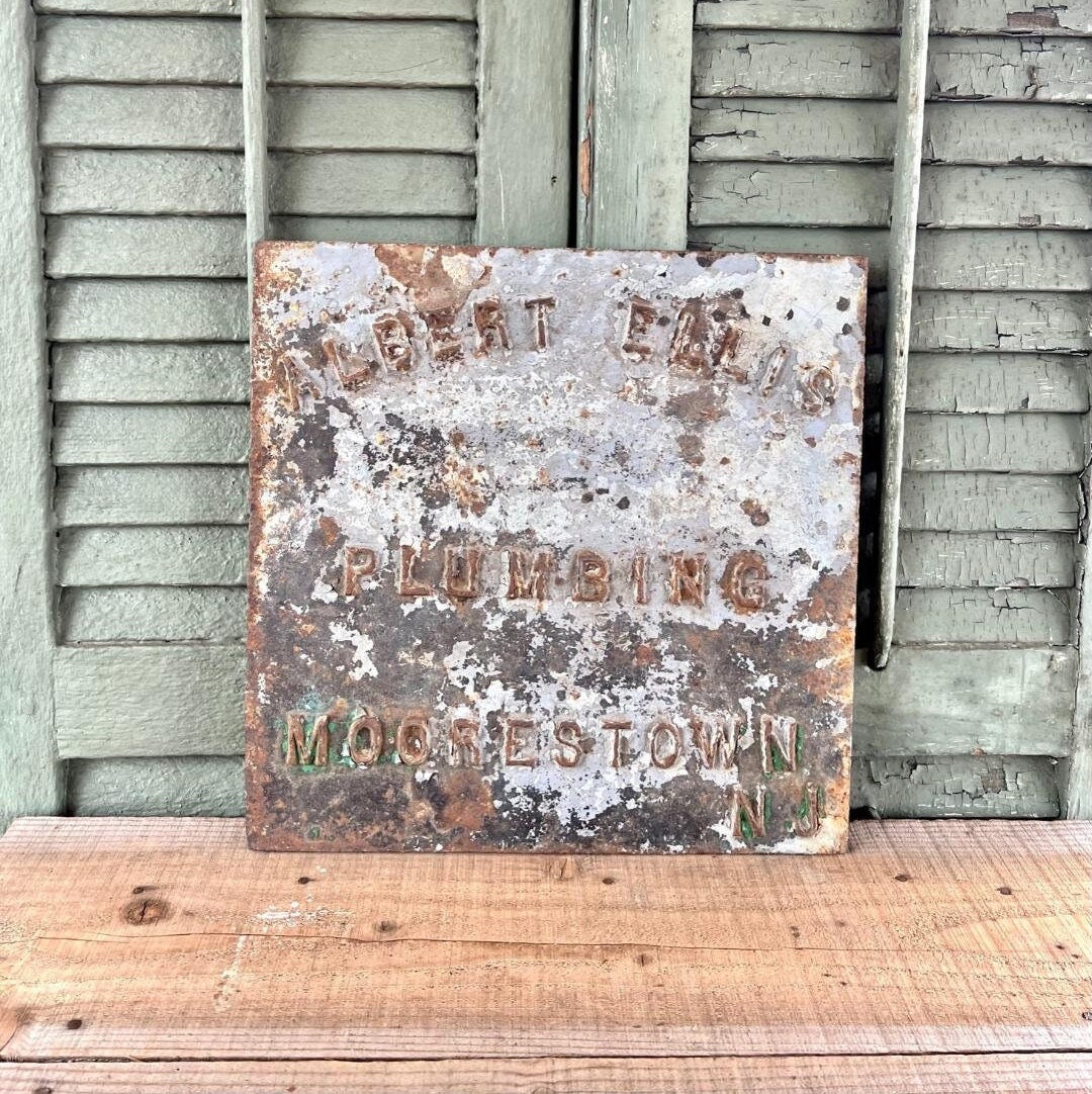 Amazing Authentic Antique Cast Iron Store Plaque Sign, Chippy Paint ...