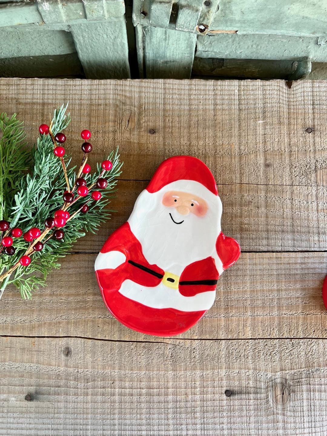 Adorable Hand Painted Ceramic Santa Trinket Dish (MADE IN CHINA ...
