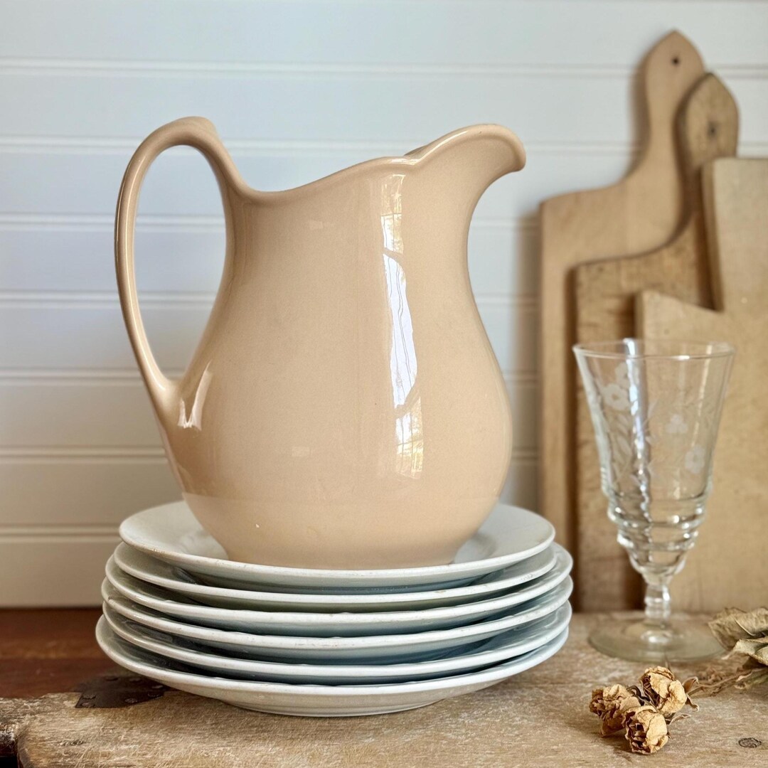 Vintage Inca Ware by Shenango China Tan Restaurant Ware 8.75" Pitcher ...