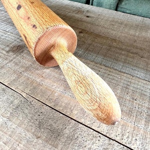 Beautiful Primitive Vintage Solid Wood One Piece Rolling Pin, Weathered ...