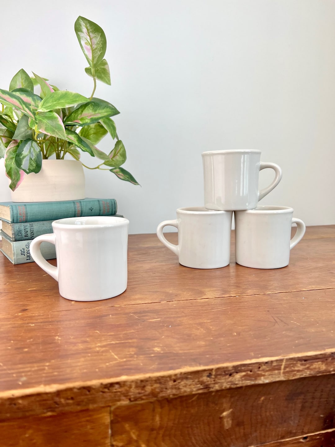 Fabulous Set of Four Vintage Buffalo China Chunky White Restaurant Ware ...