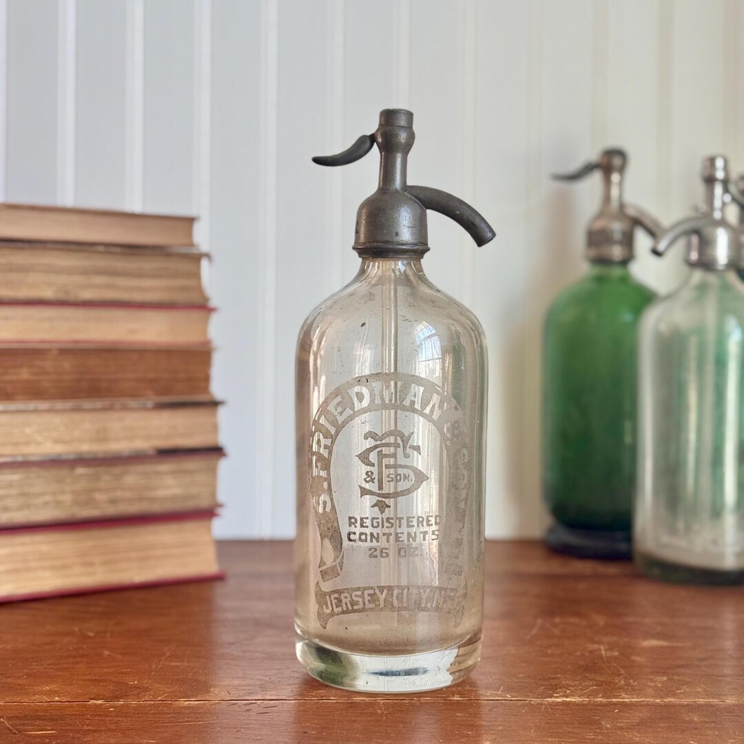 Vintage Glass Seltzer Bottle/soda Siphon, Horseshoe Design With ...