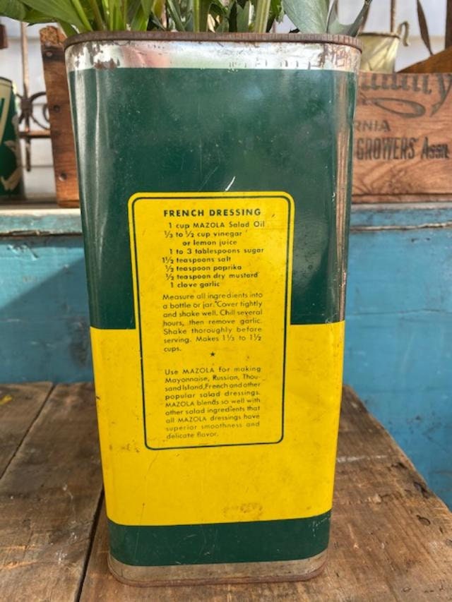 Vintage Mazola Refined Corn Oil Tin no Lid Vintage - Etsy