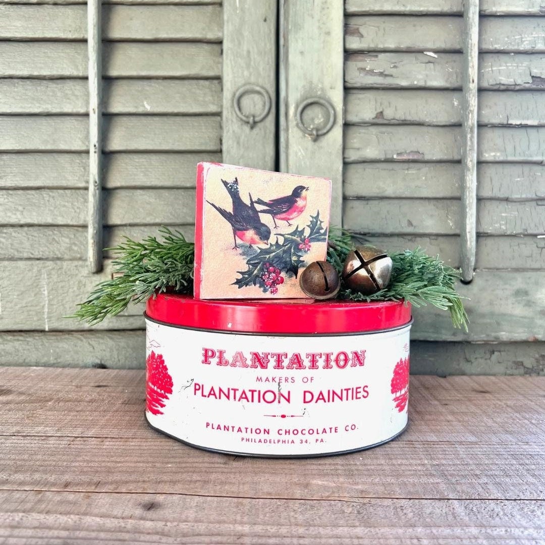 Vintage Plantation Dainties/jinglebits Candies Tin in Red & White ...