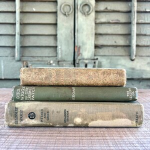 Trio of Antique & Vintage Green Books Including Rare 1861 Civil War Era ...
