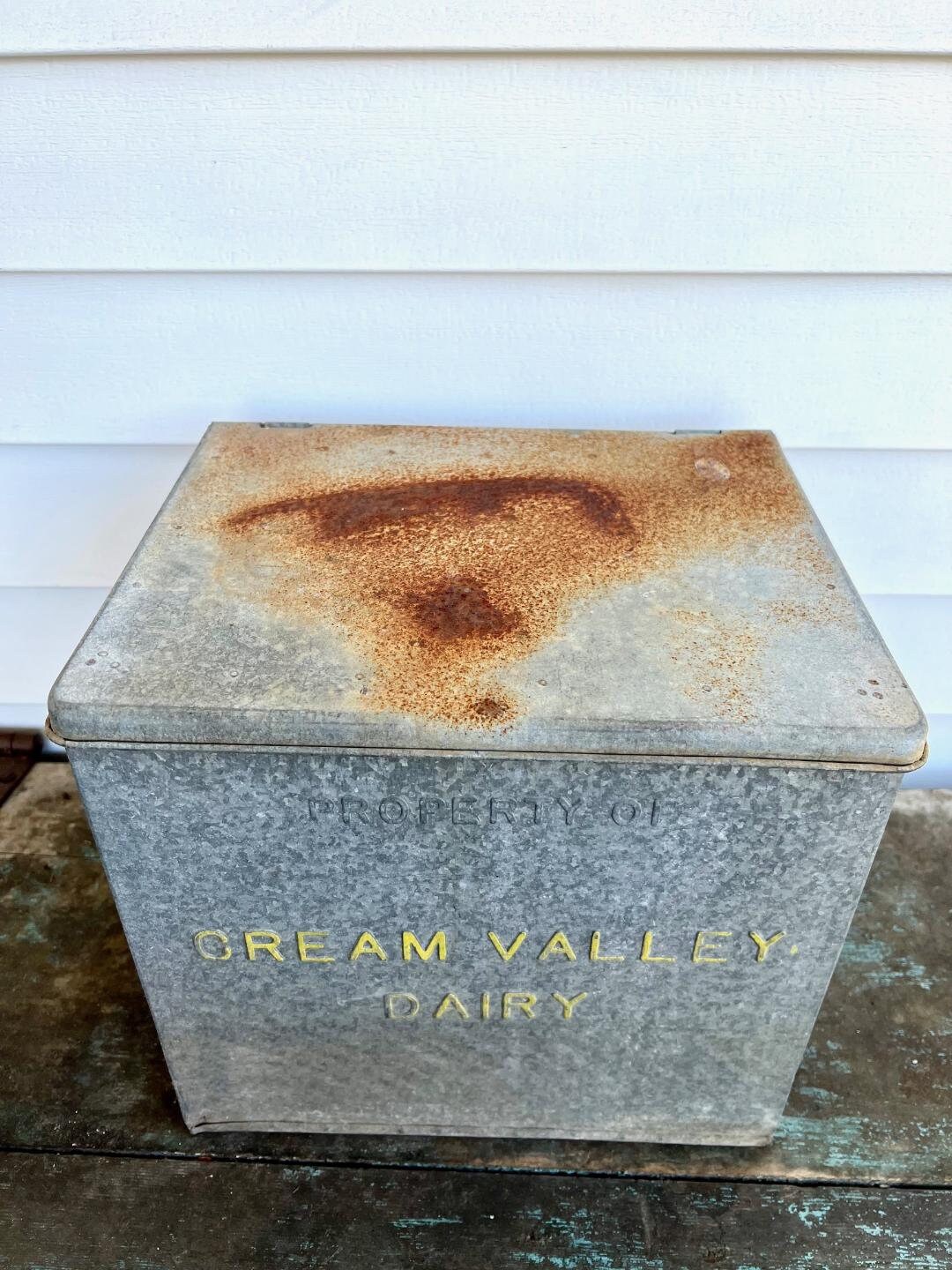Fantastic Vintage Galvanized Metal Cream Valley Dairy Milk Box - Etsy