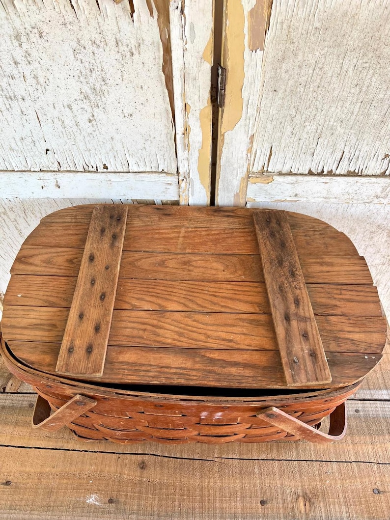 Beautiful Vintage Wov-n-wood by Jerywil Picnic Basket - Farmhouse ...