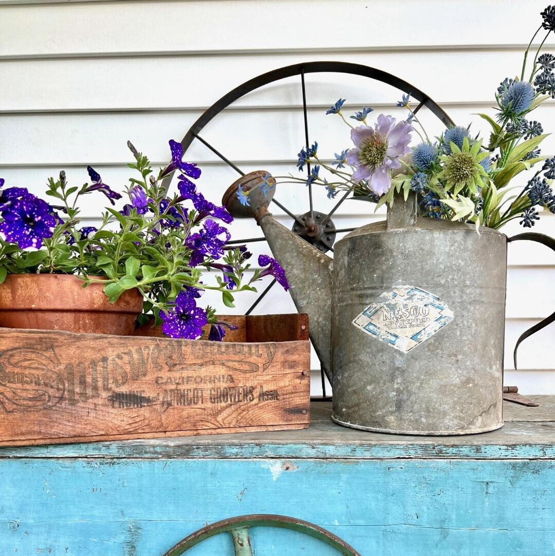 Wonderful Vintage Nesco #12 Galvanized Metal Watering Can With ...