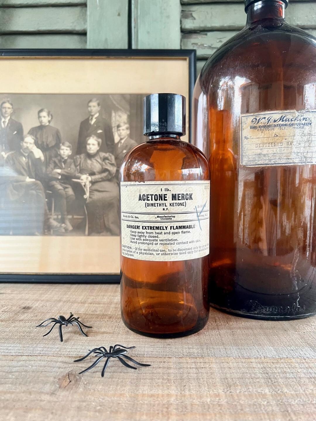 Phenomenal Rare Vintage Amber Glass Merck & Co. Chemistry Bottle With ...