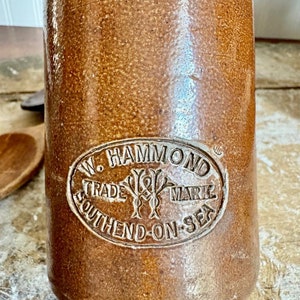 Beautiful English Antique Brown Salt Glazed Ginger Beer Bottle, W ...