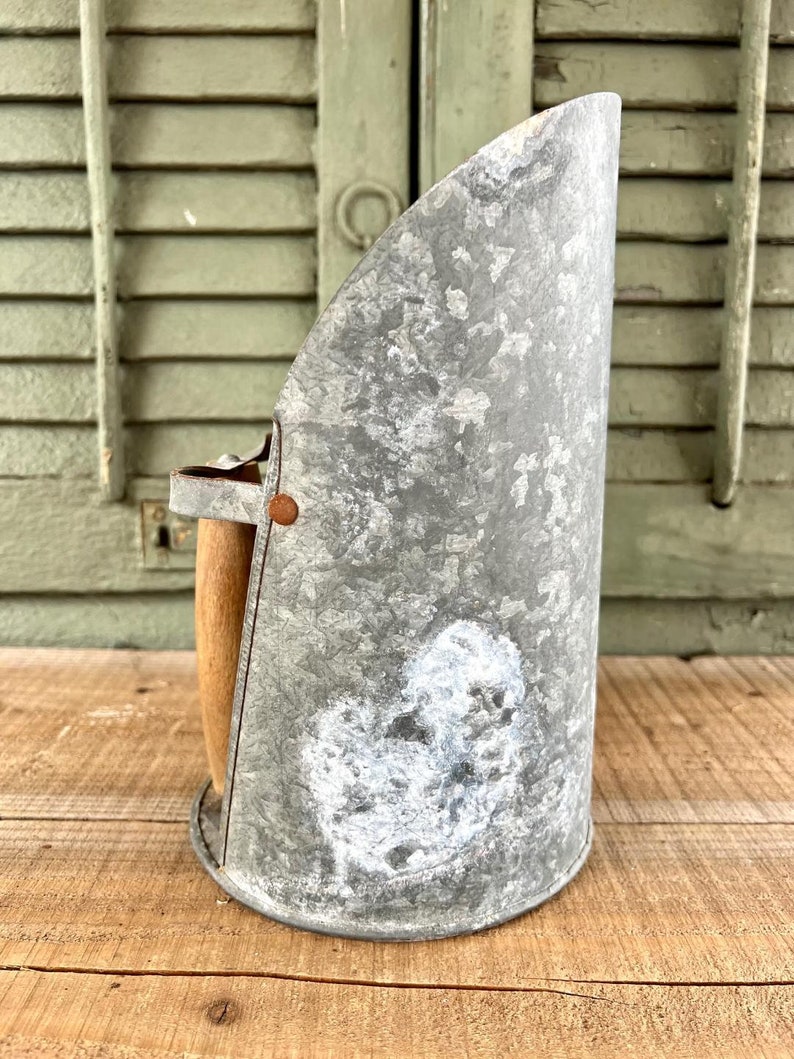 Beautiful Large Vintage / Antique Primitive Metal & Wood Grain - Etsy