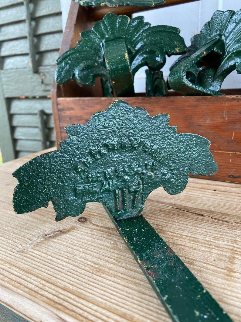 PAIR of Antique Victorian FN Peter & Bro Chippy Green Cast - Etsy