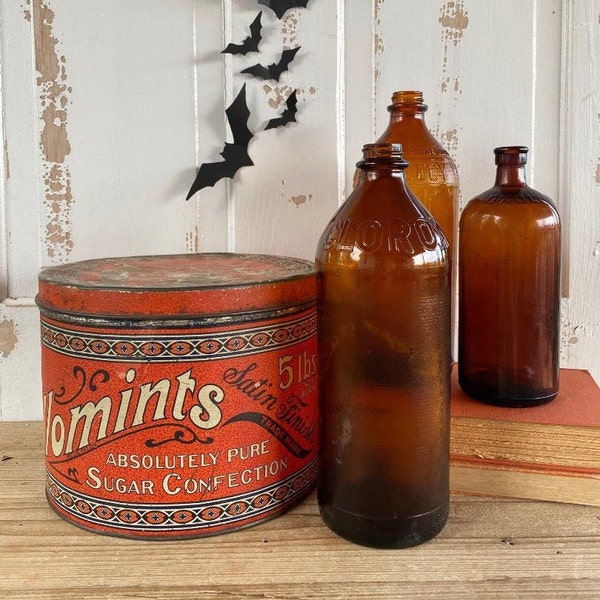 Antique Amber Bottle - Etsy