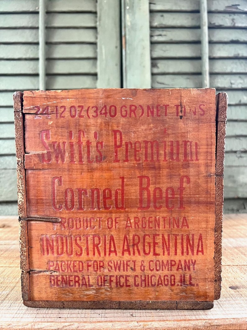 Vintage Swift's Premium Corned Beef Wooden Crate / Box - Etsy