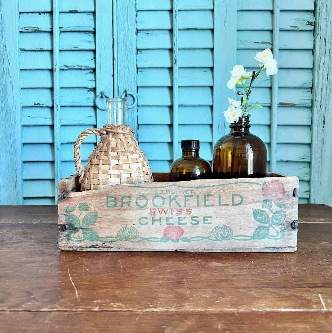 Weathered & Worn Vintage 5 Lb. Swift's Brookfield Wood Cheese Box With ...