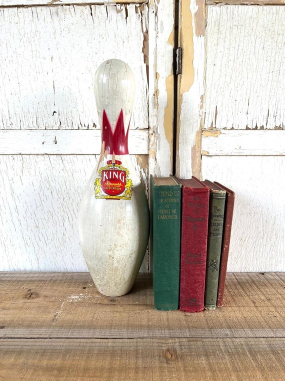 Fantastic Vintage Wooden Brunswick King Red Crown Bowling Pin - Etsy