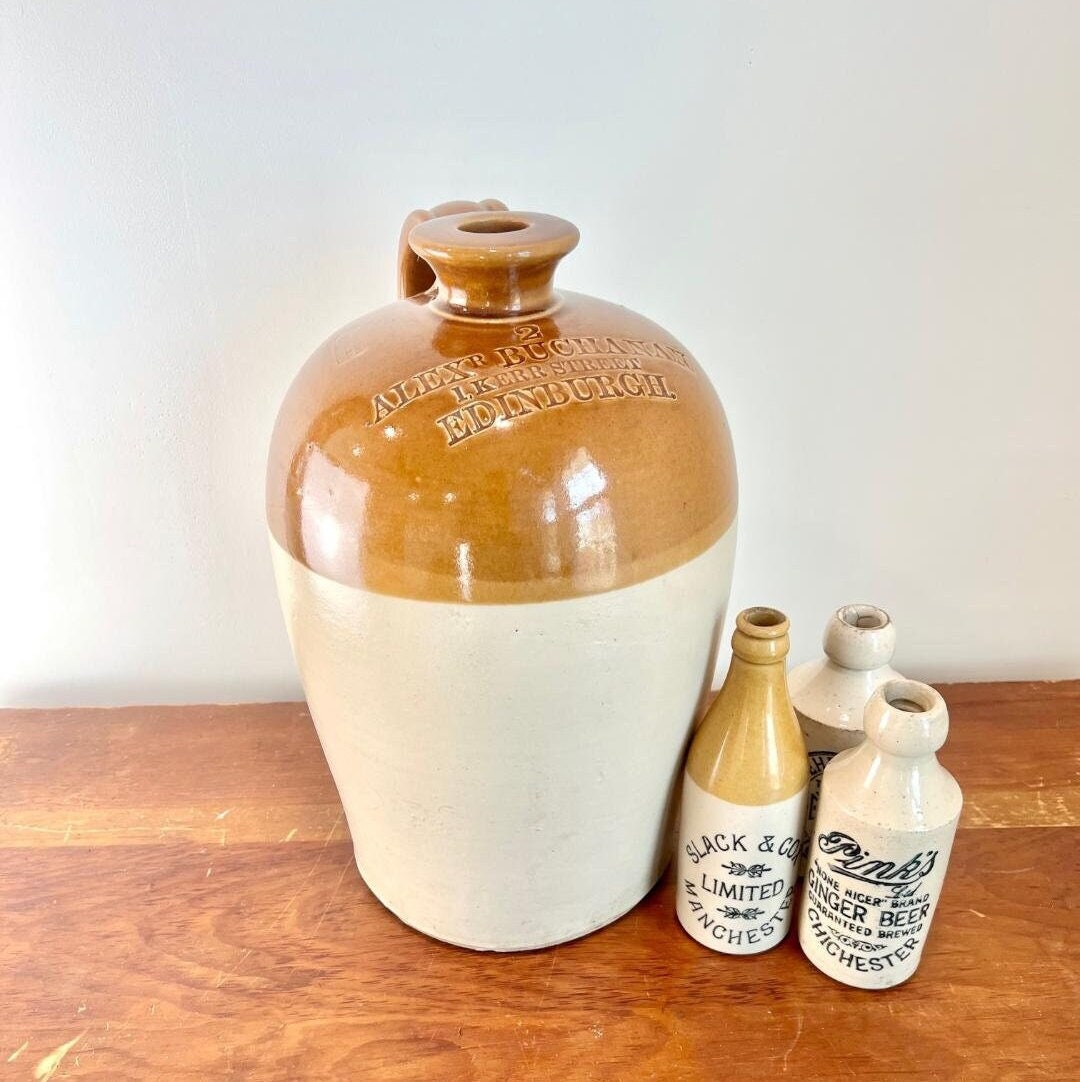 Incredible Antique 2 Gallon Alexander Buchanan Two-tone Stoneware ...