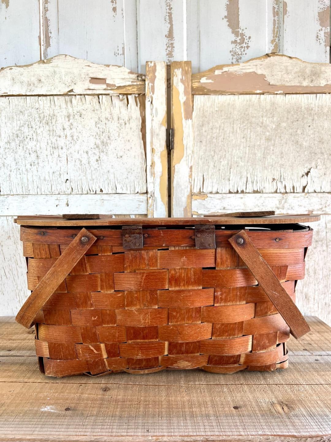Beautiful Vintage Wov-n-wood by Jerywil Picnic Basket - Farmhouse ...