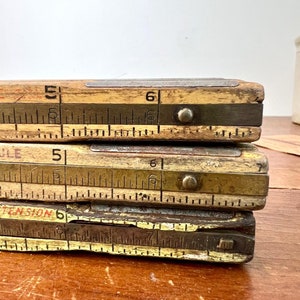 YOUR CHOICE of Vintage Wood & Brass Folding Extension Rulers - Lufkin ...