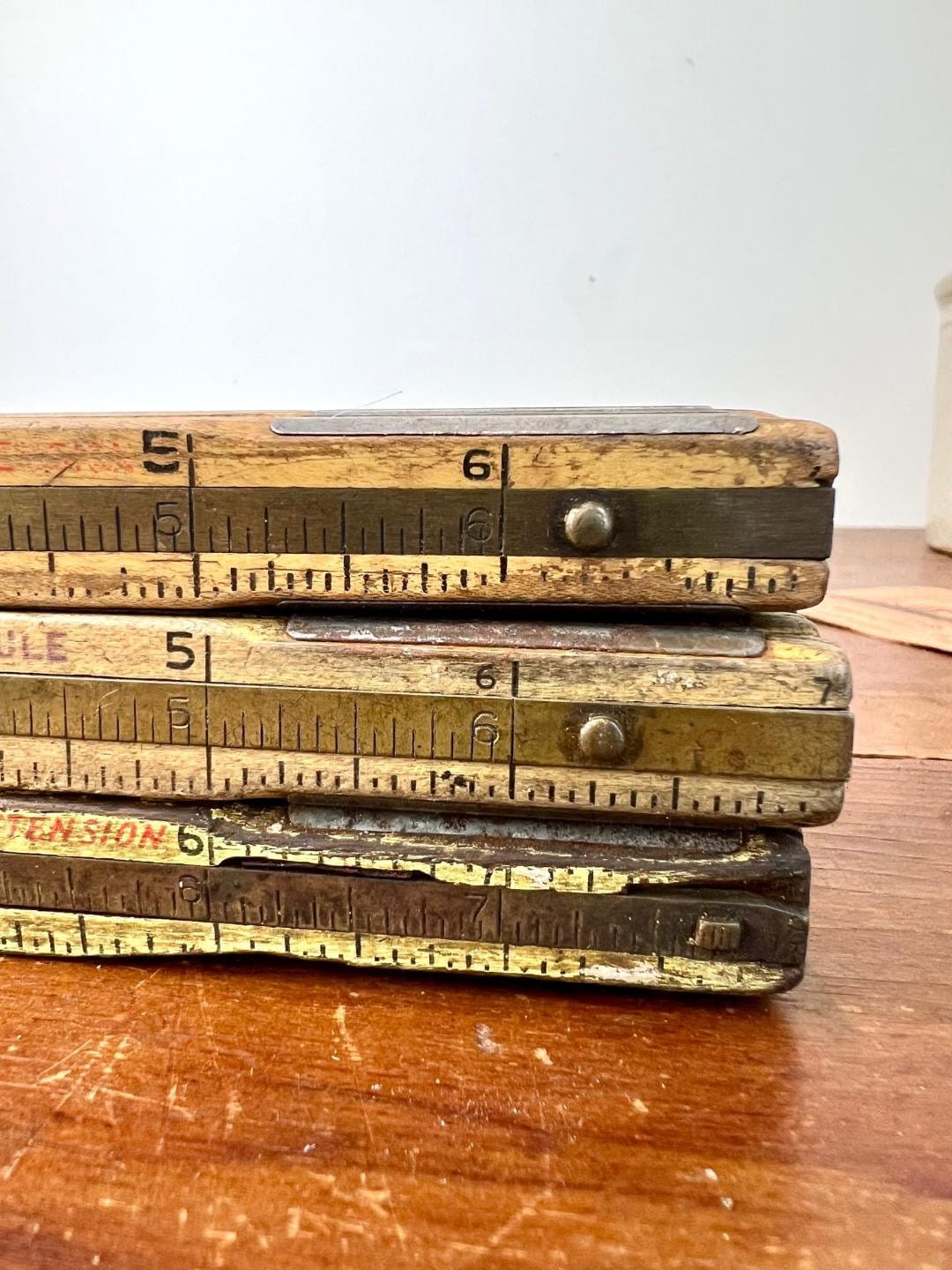 YOUR CHOICE of Vintage Wood & Brass Folding Extension Rulers - Lufkin ...