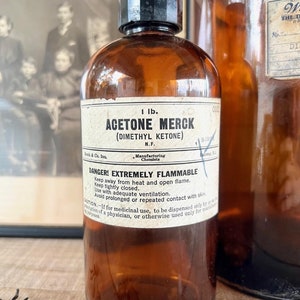 Phenomenal Rare Vintage Amber Glass Merck & Co. Chemistry Bottle With ...