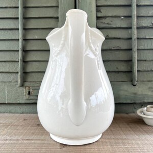 Beautiful Large Antique Ironstone Pitcher With Lovely Raised Rope ...