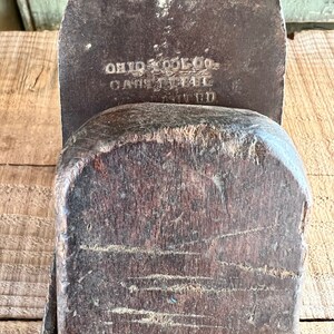 Primitive Antique Ohio Tool Co. Wooden Block Planer With Blade, Well ...