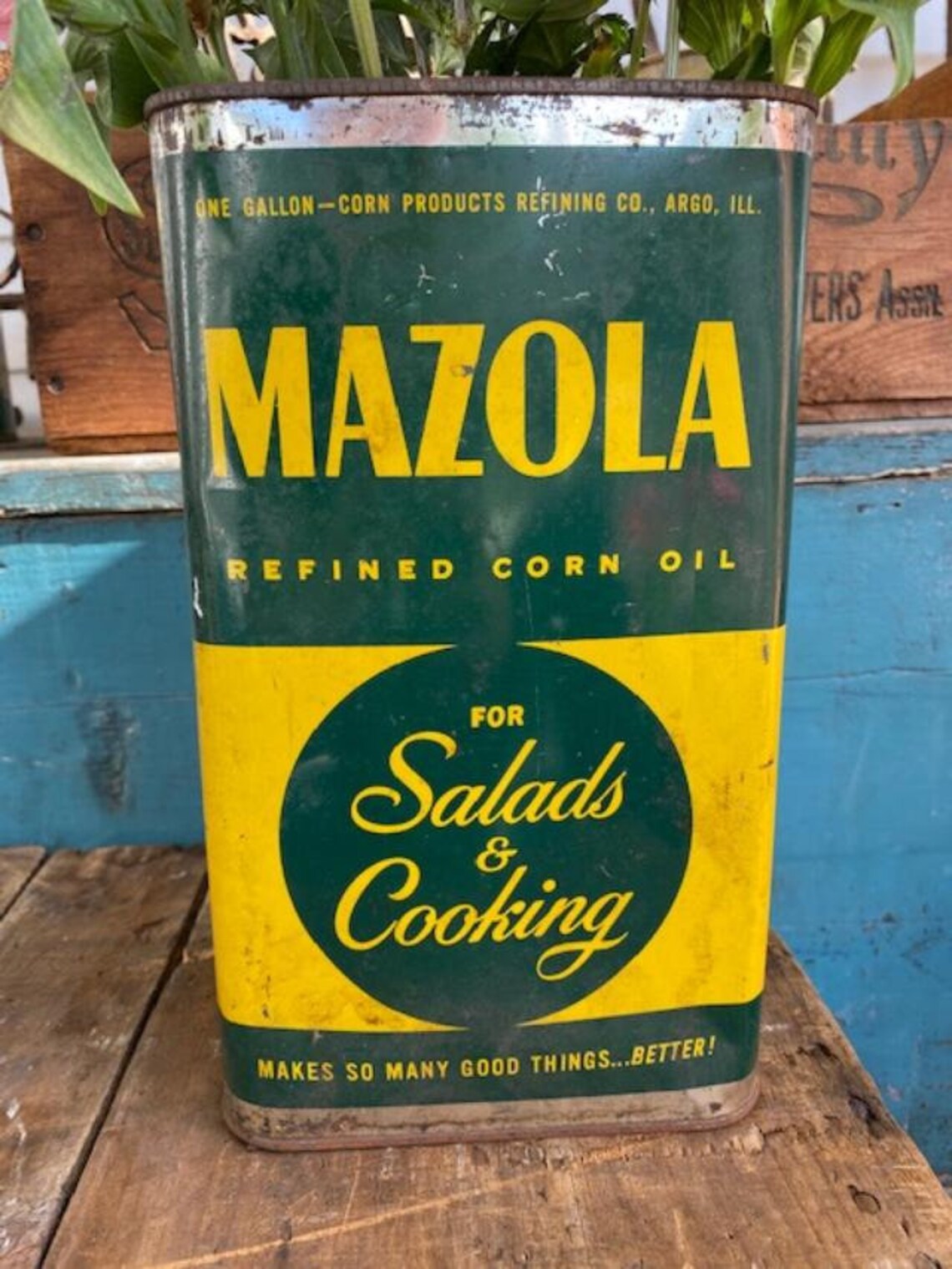 Vintage Mazola Refined Corn Oil Tin no Lid Vintage - Etsy
